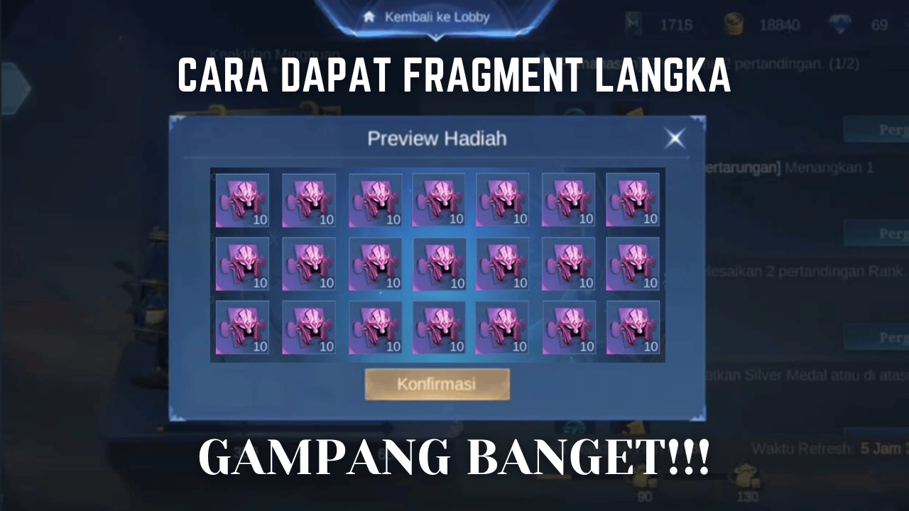 Terbaru! Cara Dapat Fragment Skin Langka Mobile Legend - Kabar Gamer