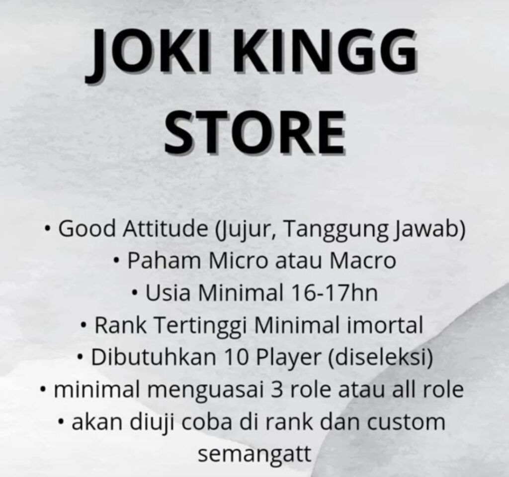 Lowongan Joki Mobile Legend Bagi yang Jago Main Game
